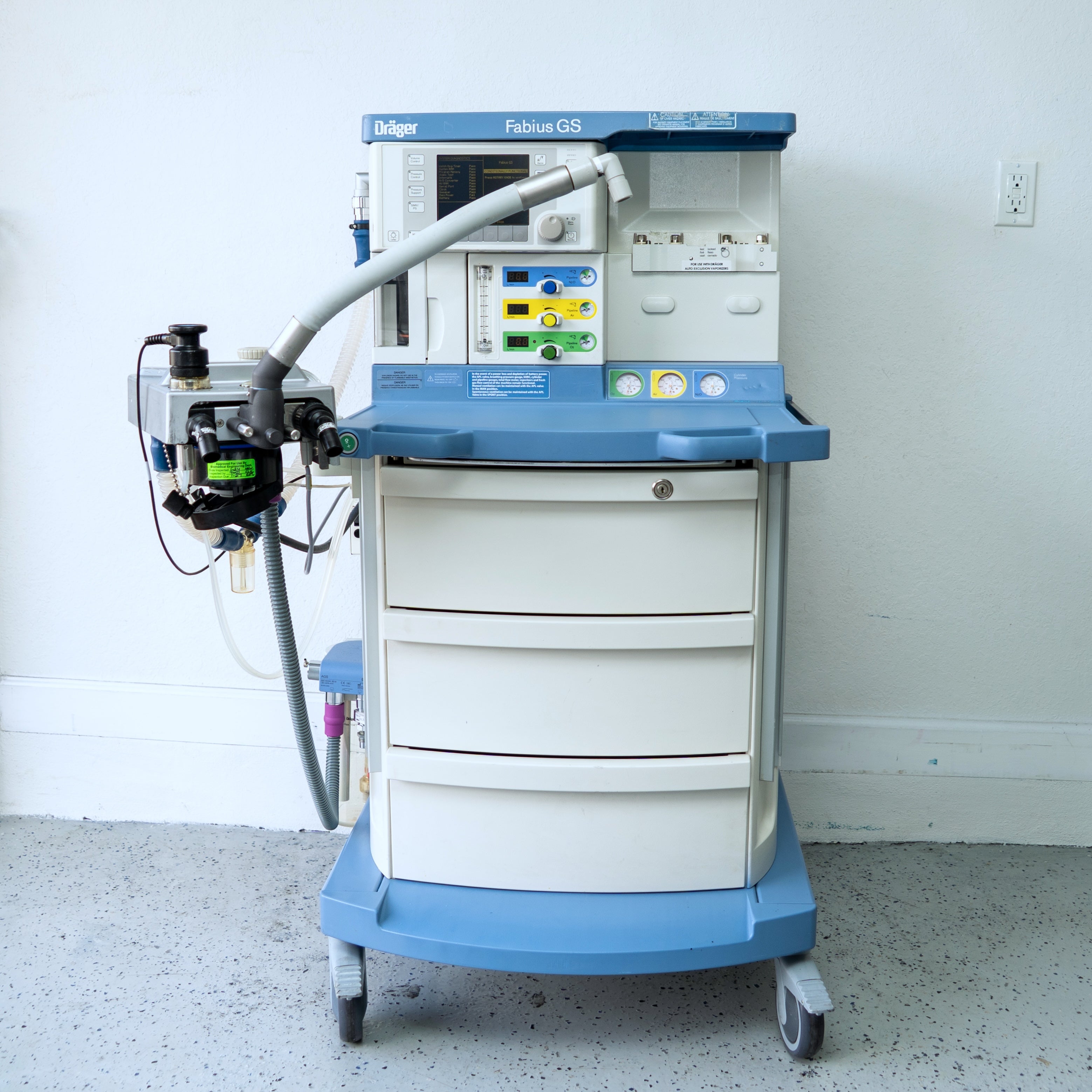 Draeger Fabius GS Anesthesia Machine 8604700-43 SW 3.37a ARZA-0042 ...